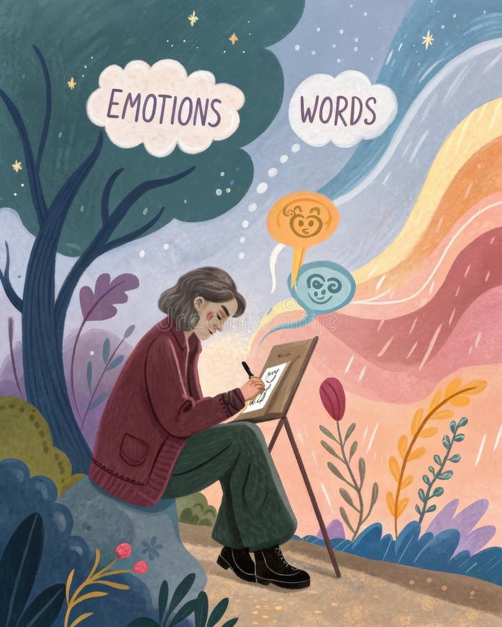 An Artist Creating a Visual Representation of Emotions Tied To Specific ...