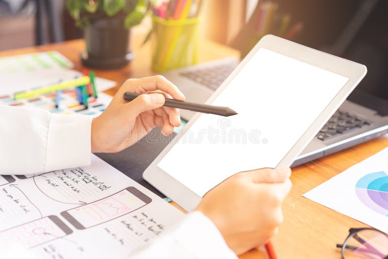 Artist Creative Designer Hands Sketching of Screens for Mobile ...