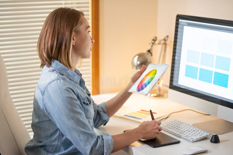 Artist Creative Designer.web Development.work with Color Stock Image ...