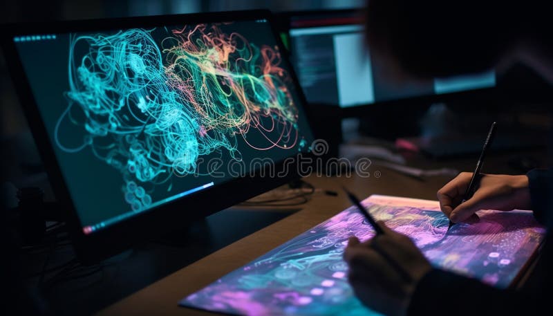 The Artist Creativity Glows in the Dark Abstract Illustration Generated ...