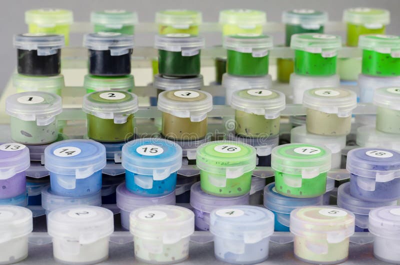 Numbered Plastic Paint Containers Stock Photos - Free & Royalty-Free ...