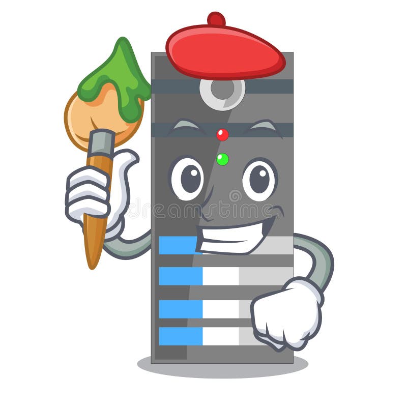 Artist Data Server Next the Cartoon Computer Stock Vector ...