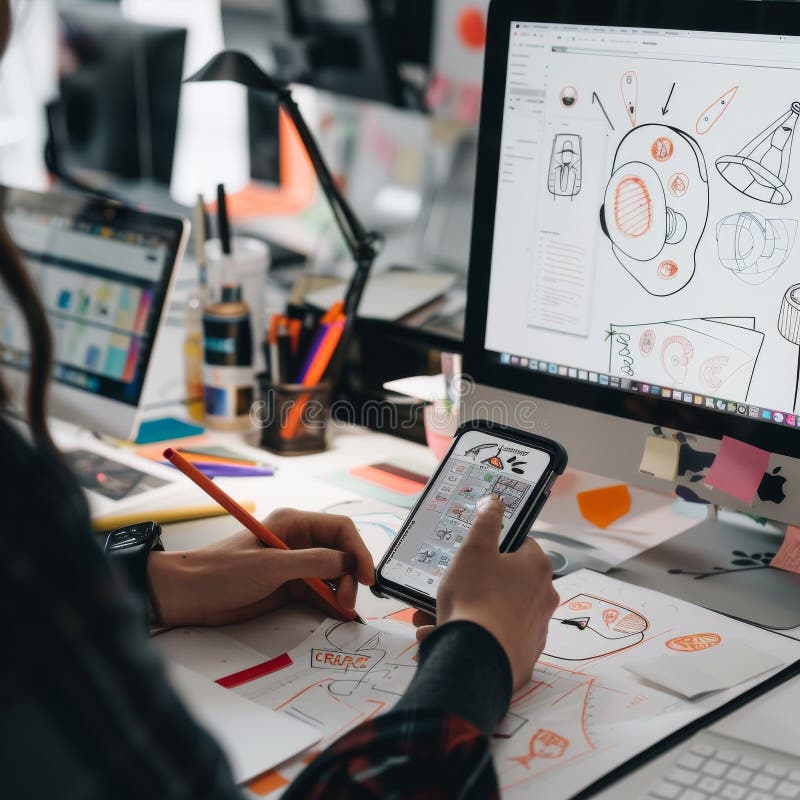 Artist Drafting Design Concepts Stock Image - Image of artist ...