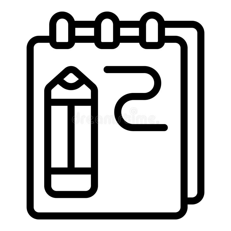 Artist Draw Sketchbook Icon Outline Vector. Art Studio Stock Vector ...