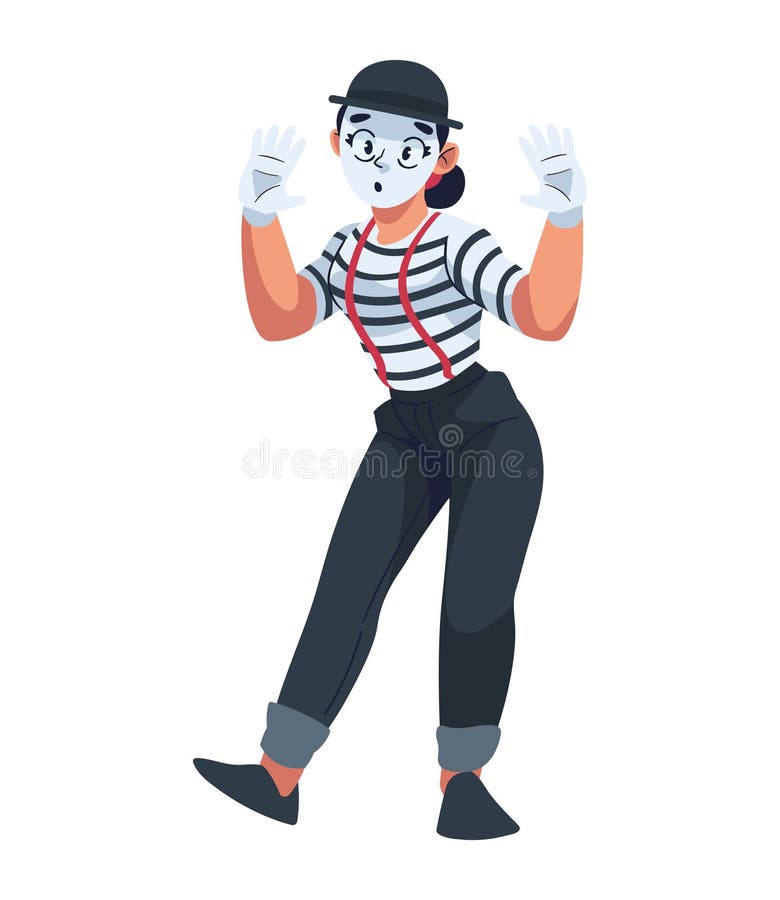 Artist female mime stock vector. Illustration of artistic - 308017524