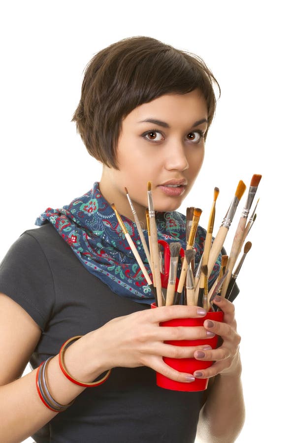 Artist-girl stock photo. Image of painter, paintings - 33695438