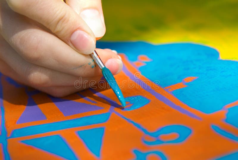 Artist hand stock image. Image of brushing, adult, colored - 3238657