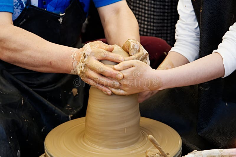 Artist hand making pottery stock image. Image of mold - 109263941