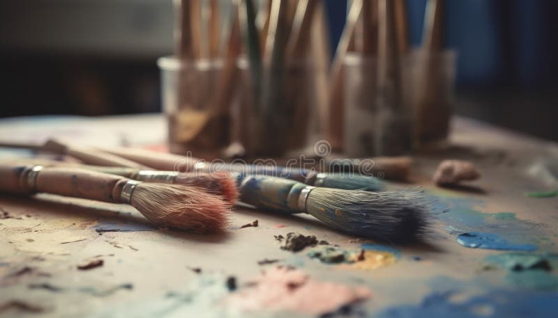 Artist Messy Studio Showcases Creativity with Multi Colored Watercolor ...