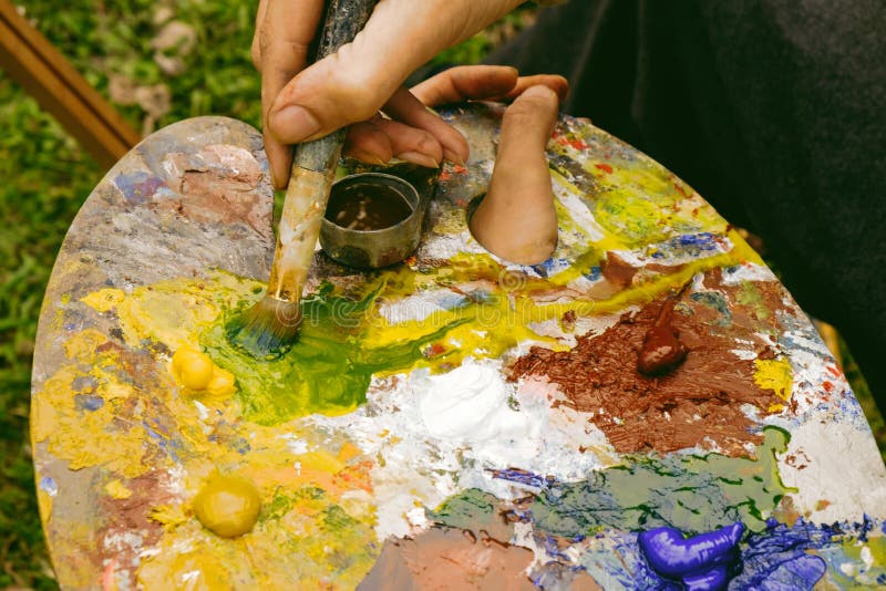 Artist paint brush stock photo. Image of clean, home - 70562720