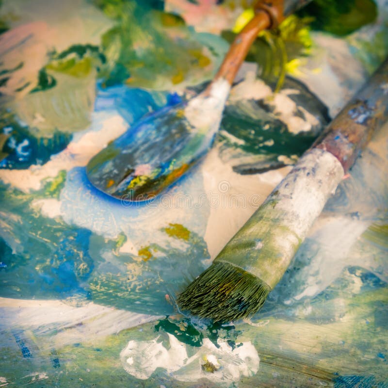 Artist paint brush stock image. Image of background, home - 70563503