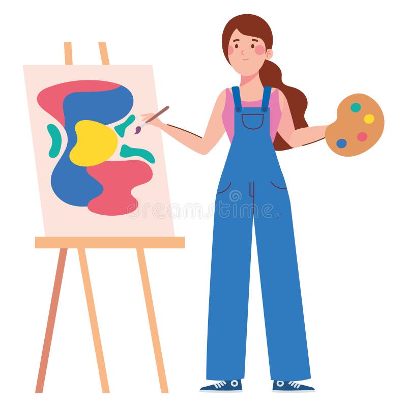 Artist painter woman stock vector. Illustration of isolated - 310125693
