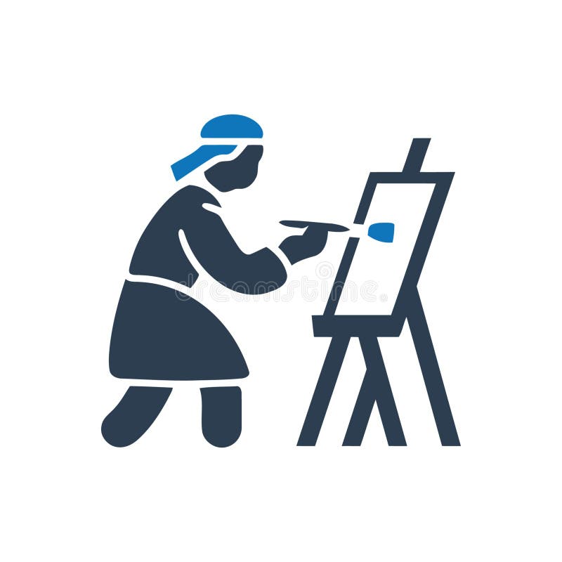 Artist Painting Icon stock vector. Illustration of vector - 373775262