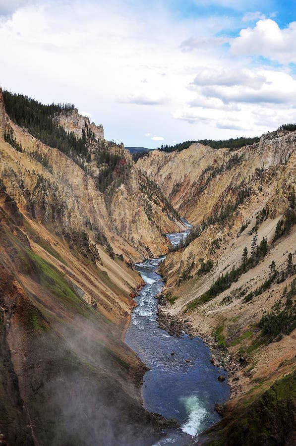 Artist Point View, of Yellowstone River Canyon. Stock Photo - Image of ...