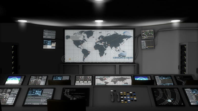 High-tech Command Center Room. Stock Footage - Video of safety, office ...