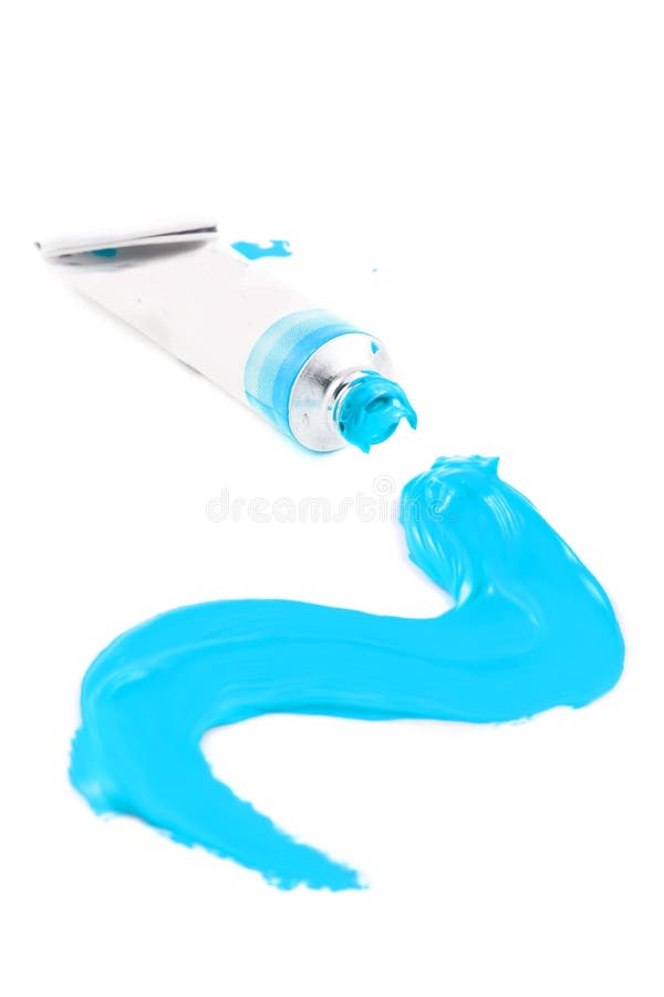 Artist S Colorful Bright Blue Smudge Paint Stock Image - Image of ...