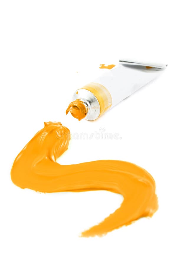 Artist S Colorful Orange Smudge Paint Stock Photo - Image of creativity ...