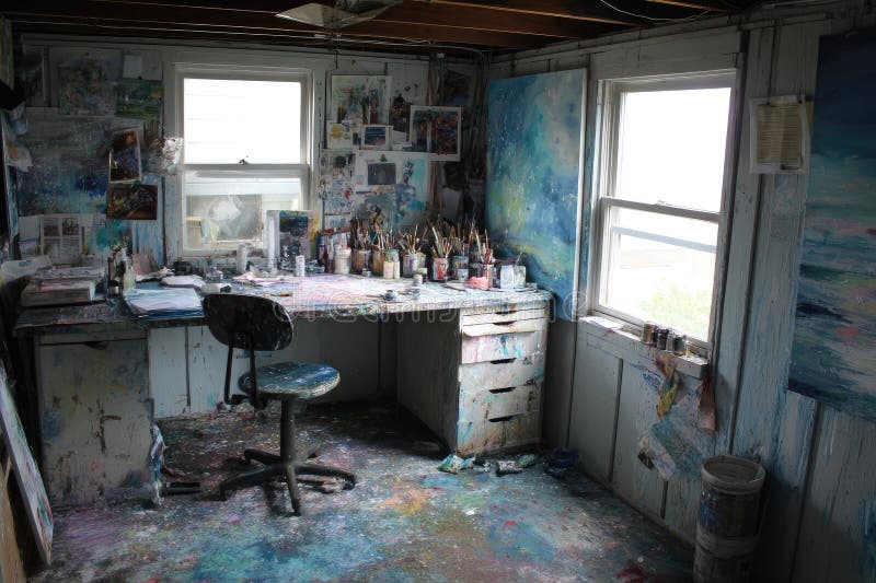 Artist s Studio stock illustration. Illustration of containers - 388526709