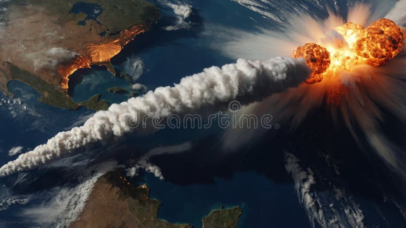 An Artist S Depiction of a Devastating Impact Event, Causing a Fiery ...