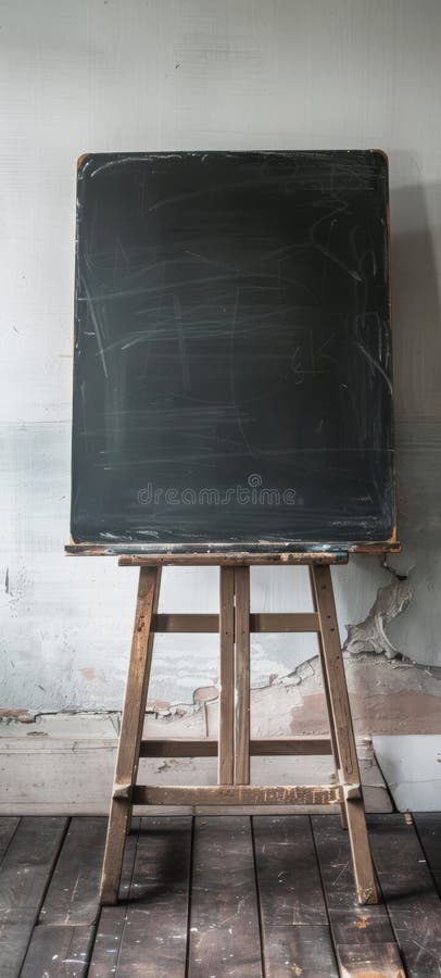 An Artists Empty Chalkboard Poised for a Masterpiece in a Bright Studio ...