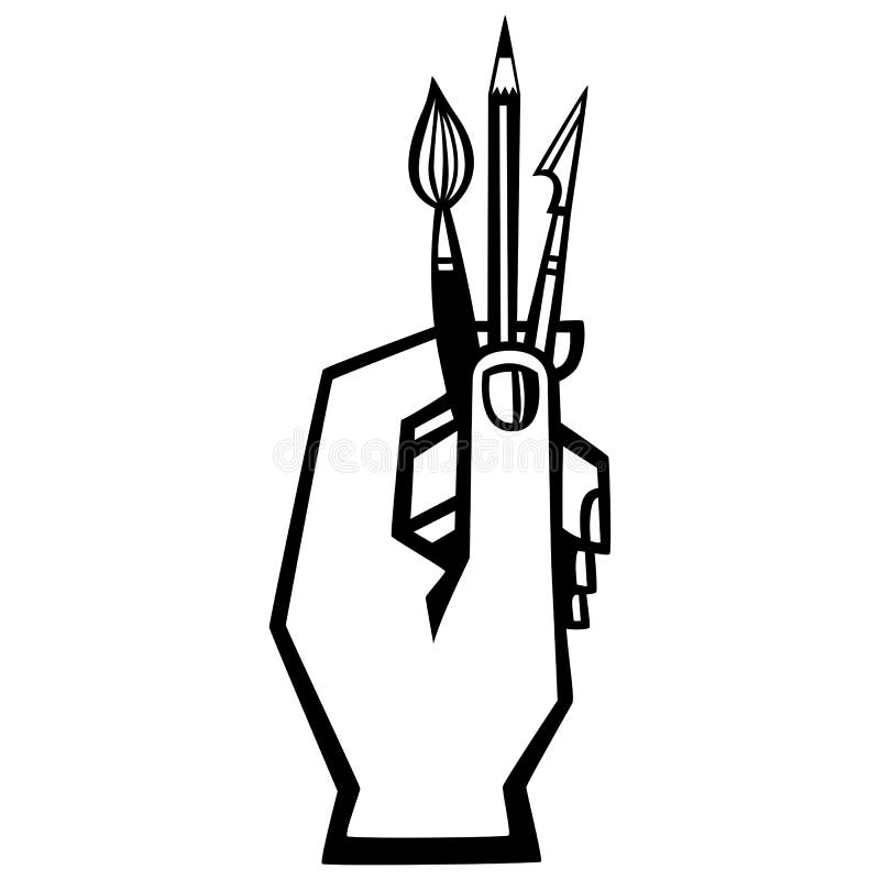 Hand Holding Brush Stock Illustrations – 7,162 Hand Holding Brush Stock ...