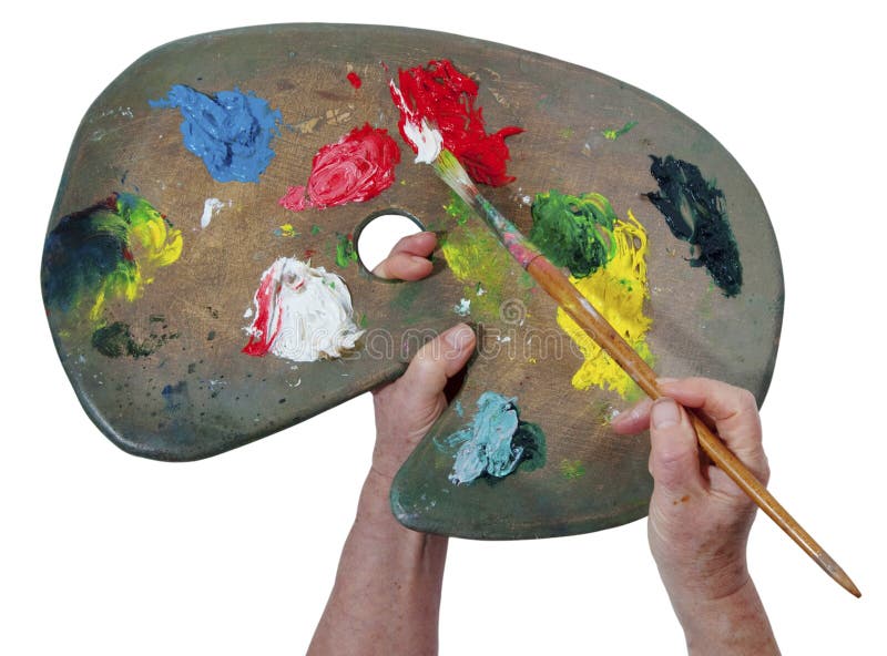 Artist S Hands and Colour Palette Stock Image - Image of artist ...