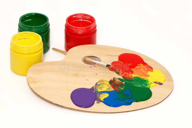 Artist S Palette with Multiple Colors Stock Photo - Image of artist ...