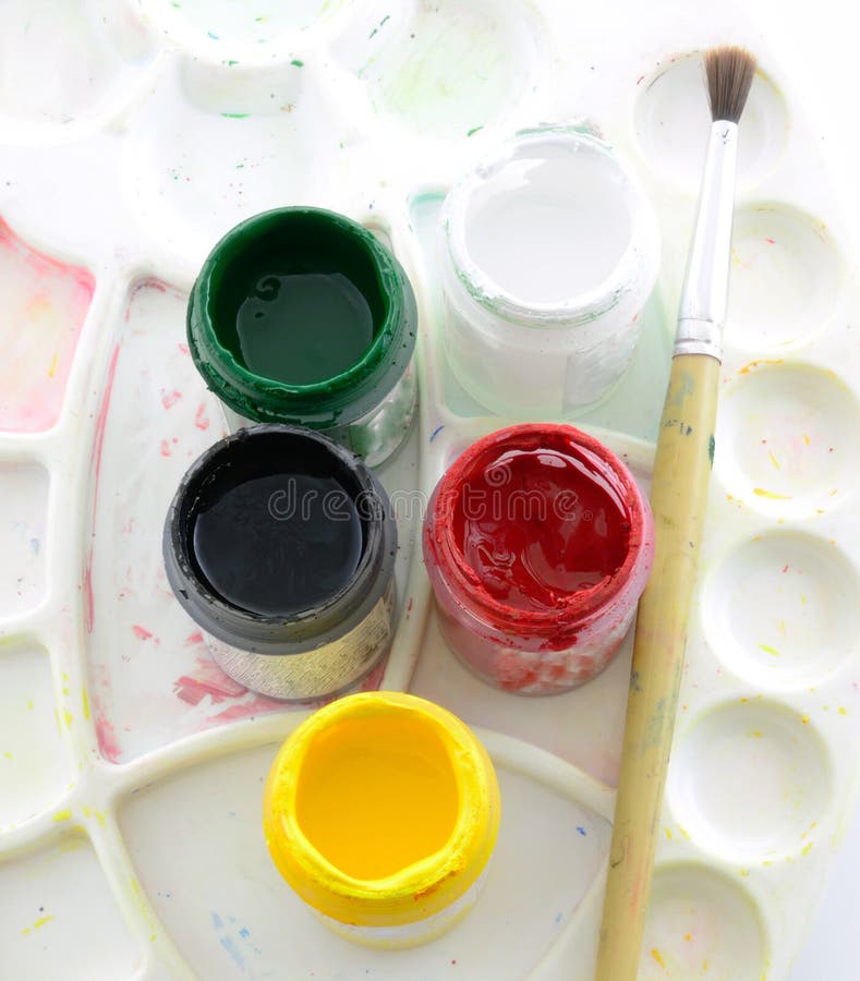 Artist s palette stock photo. Image of yellow, isolated - 32076378