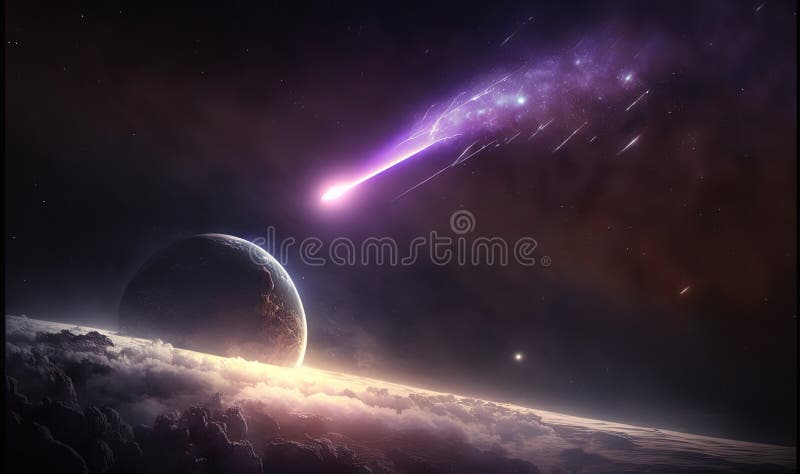 An Artist S Rendering of a Distant Star in the Sky Stock Illustration ...