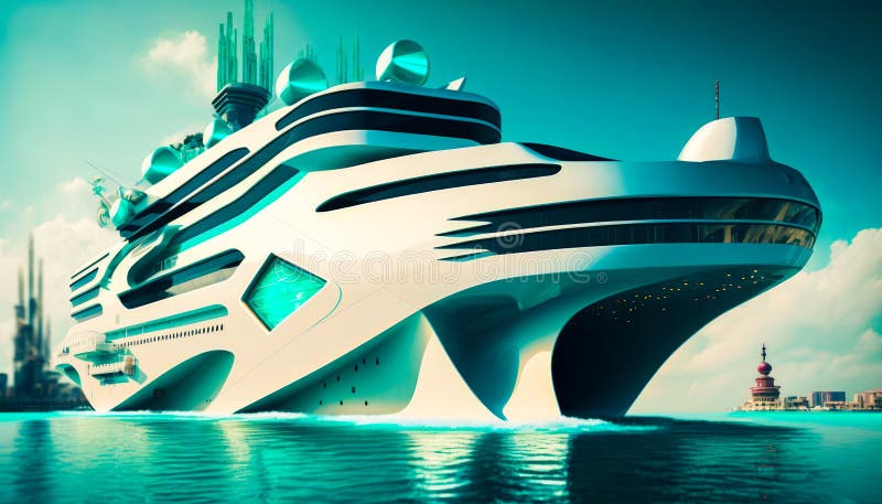 An Artist S Rendering of Futuristic Cruise Ship. Generative AI Stock ...