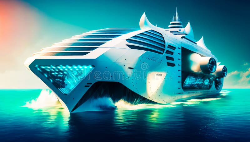 An Artist S Rendering of Futuristic Ship in the Ocean. Generative AI ...