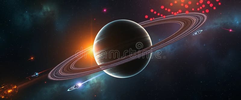 An Artist S Rendering of a Planet with a Ring Around it Generated Stock ...