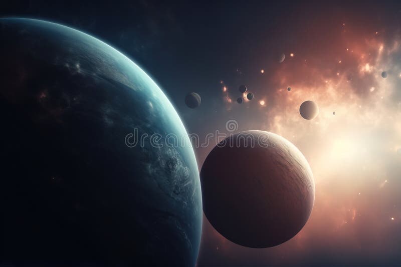 An Artist S Rendering of a Solar System with Planets in the Foreground ...