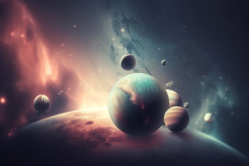 An Artist S Rendering of a Solar System with Planets in the Foreground ...