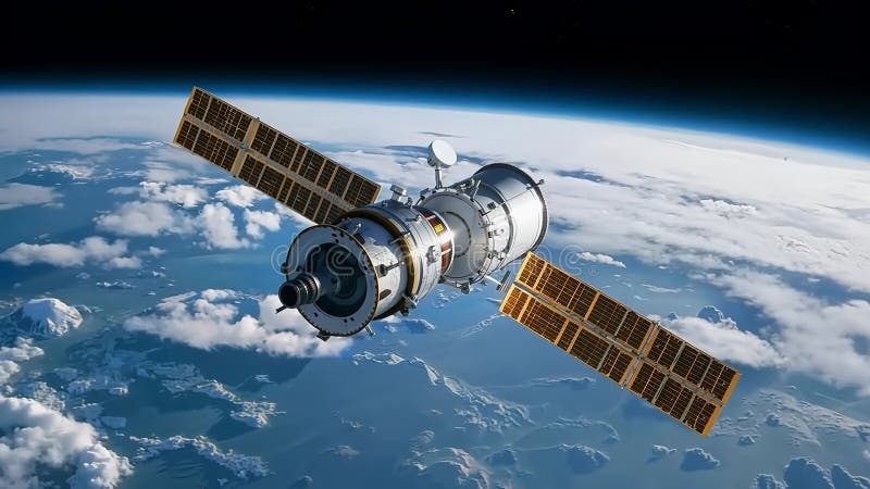 An Artist S Rendering of a Space Station in Orbit Stock Footage - Video ...