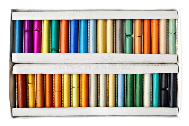 Artist S Soft Pastels Box in Different Colors Stock Image - Image of ...