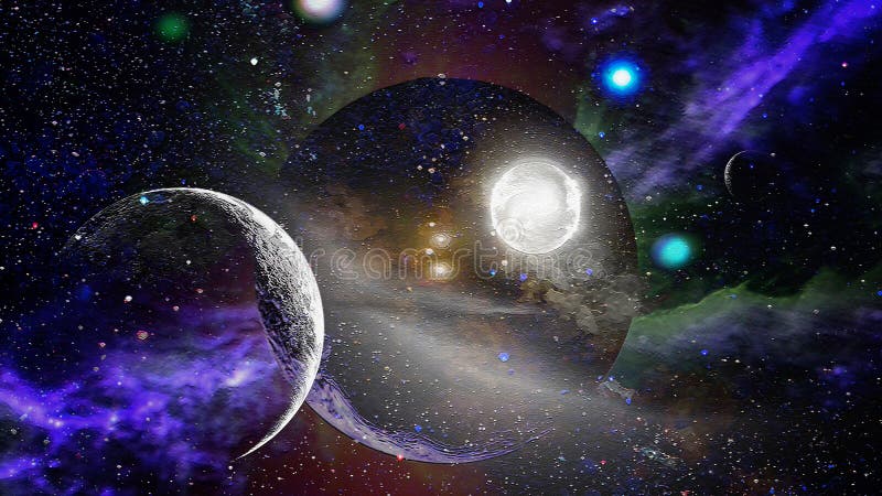 Astral Visions and Exoplanet Dreams Artist Concept Stock Illustration ...