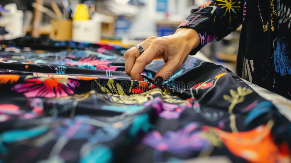 Artist& X27;s Work Creating Prints for Clothes Stock Photo - Image of ...