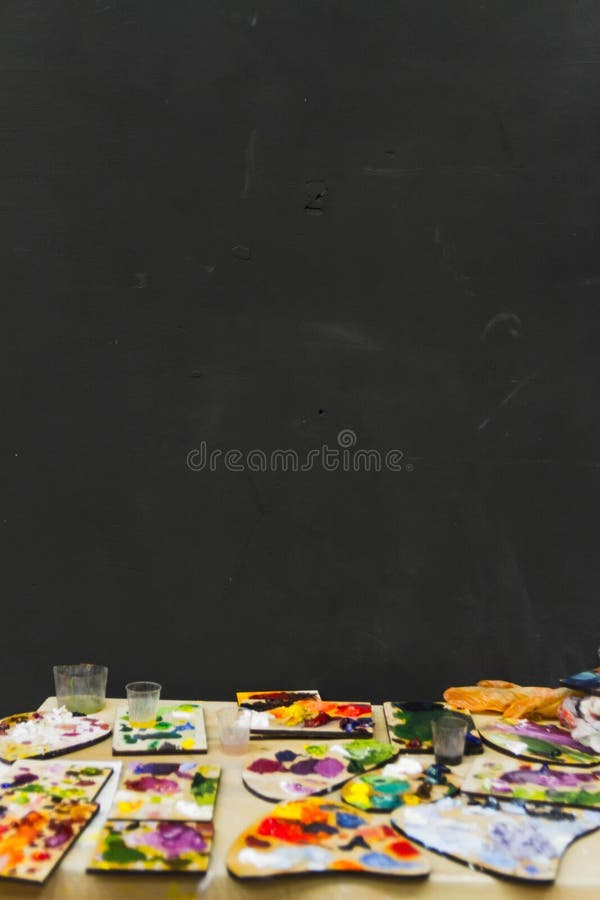 The Artist`s Workplace in the Studio Stock Photo - Image of materials ...