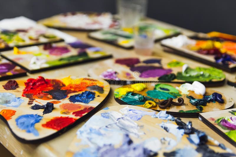 The Artist`s Workplace in the Studio Stock Image - Image of artist ...