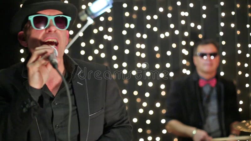 Artist is Singing in the Black Studio with Stock Video - Video of human ...