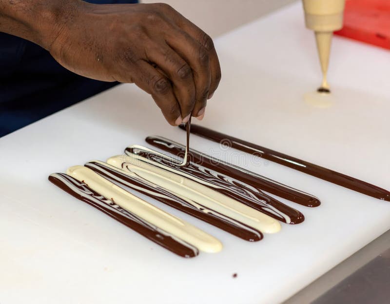 Custom Chocolate Art Creation Process for Stock Photo - Image of ...