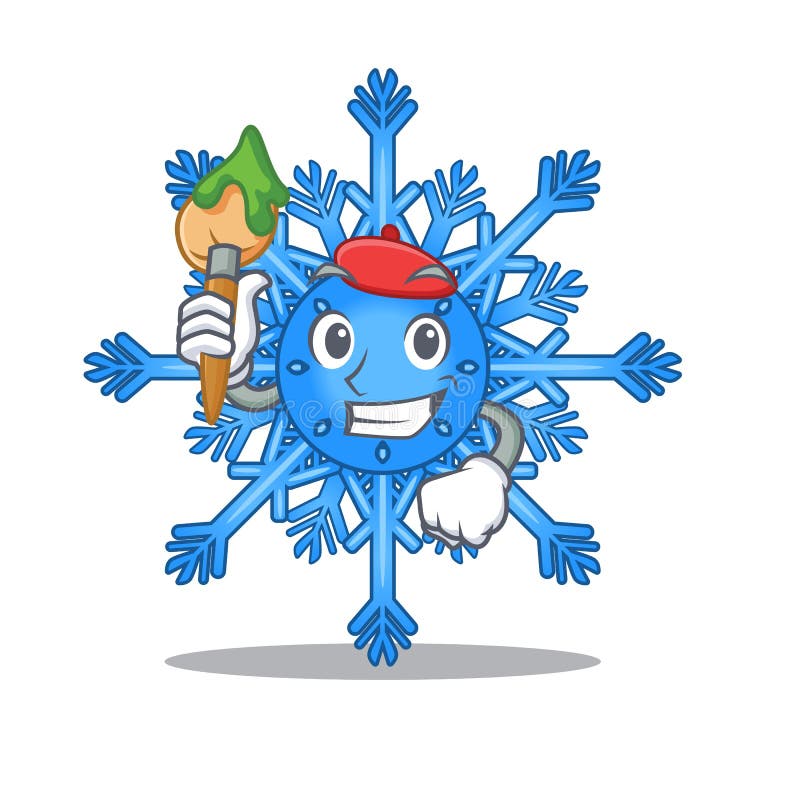 Artist Snowflake Cartoon with the Character Shape Stock Vector ...