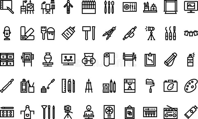 Artist Studio Icons High-Quality Vector Icons Collection with Editable ...