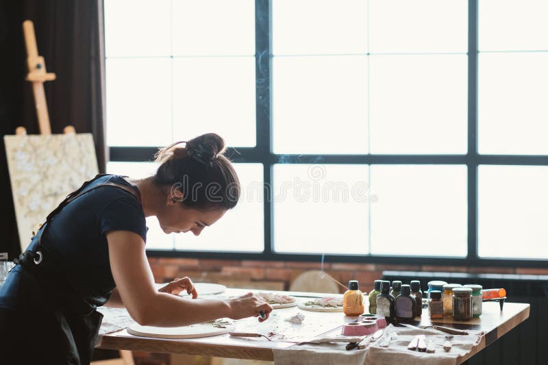 Artist Studio Workplace Ceramic Artwork Handicraft Stock Photo - Image ...