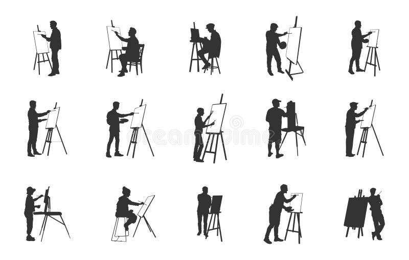 Artist Silhouette, Artist Drawing Silhouette, Painter Artist Silhouette ...