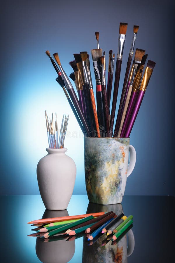 Artist Tools - Brushes and Pencils Stock Photo - Image of drawing ...