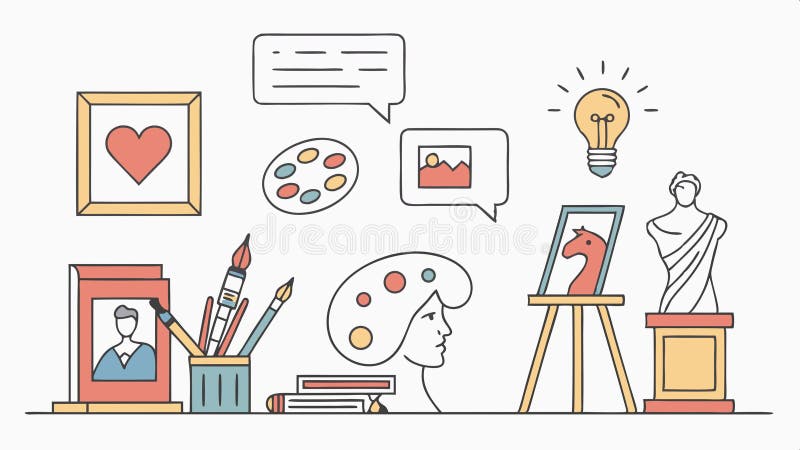 Artist Tools Painting Creative Process Art Supplies Vector Design ...