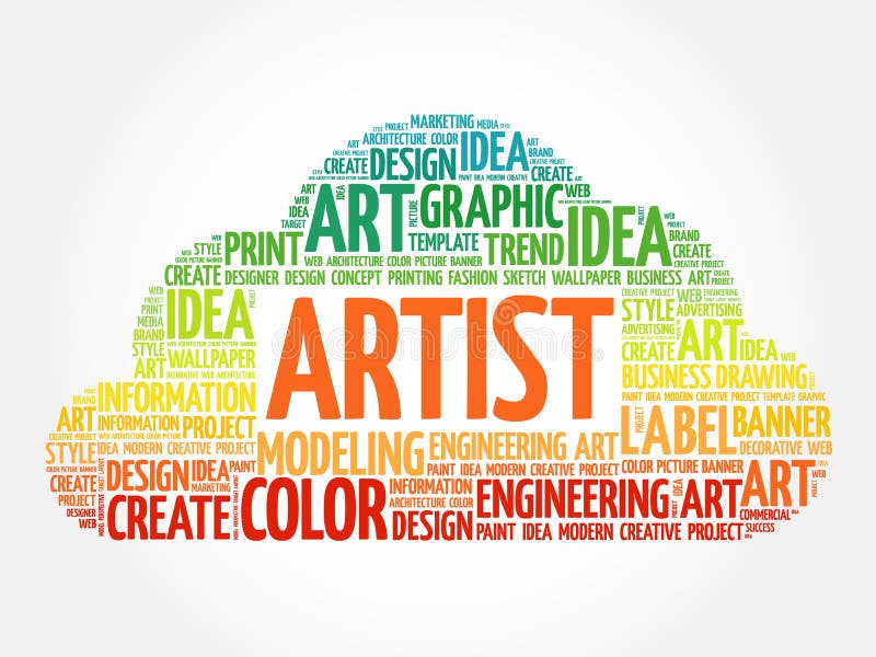 ARTIST word cloud stock illustration. Illustration of sketch - 205712957