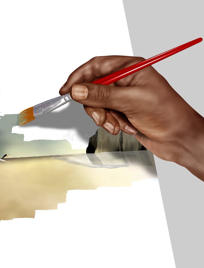 Artist at work stock illustration. Illustration of creative - 10429439